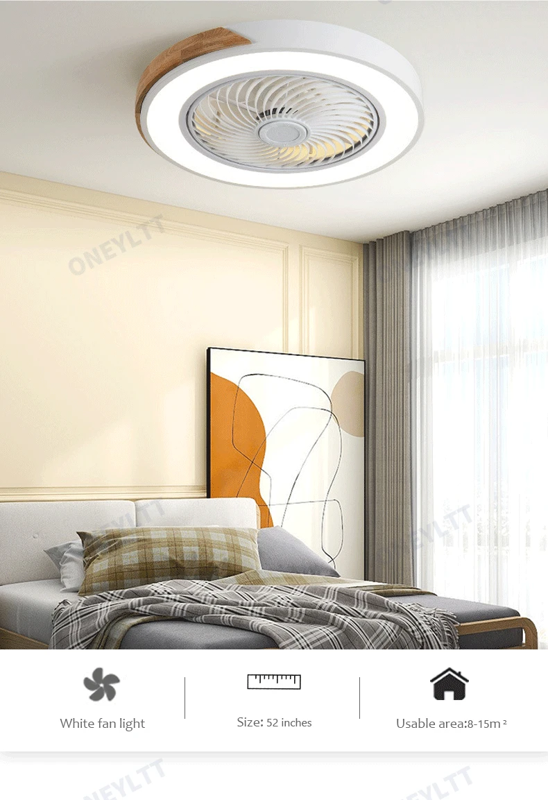 Plafonnier LED avec ventilateur intégré et télécommande, design moderne ...