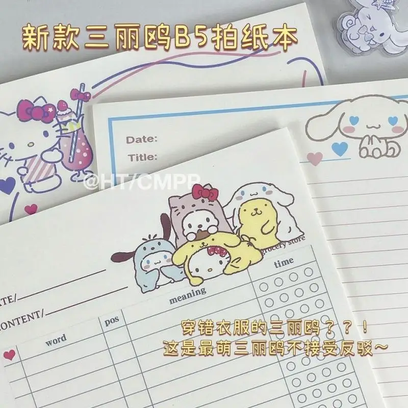 Kawaii Cute Sanrio Mymelody Cinnamoroll Pochacco Pompompurin Word Book ...