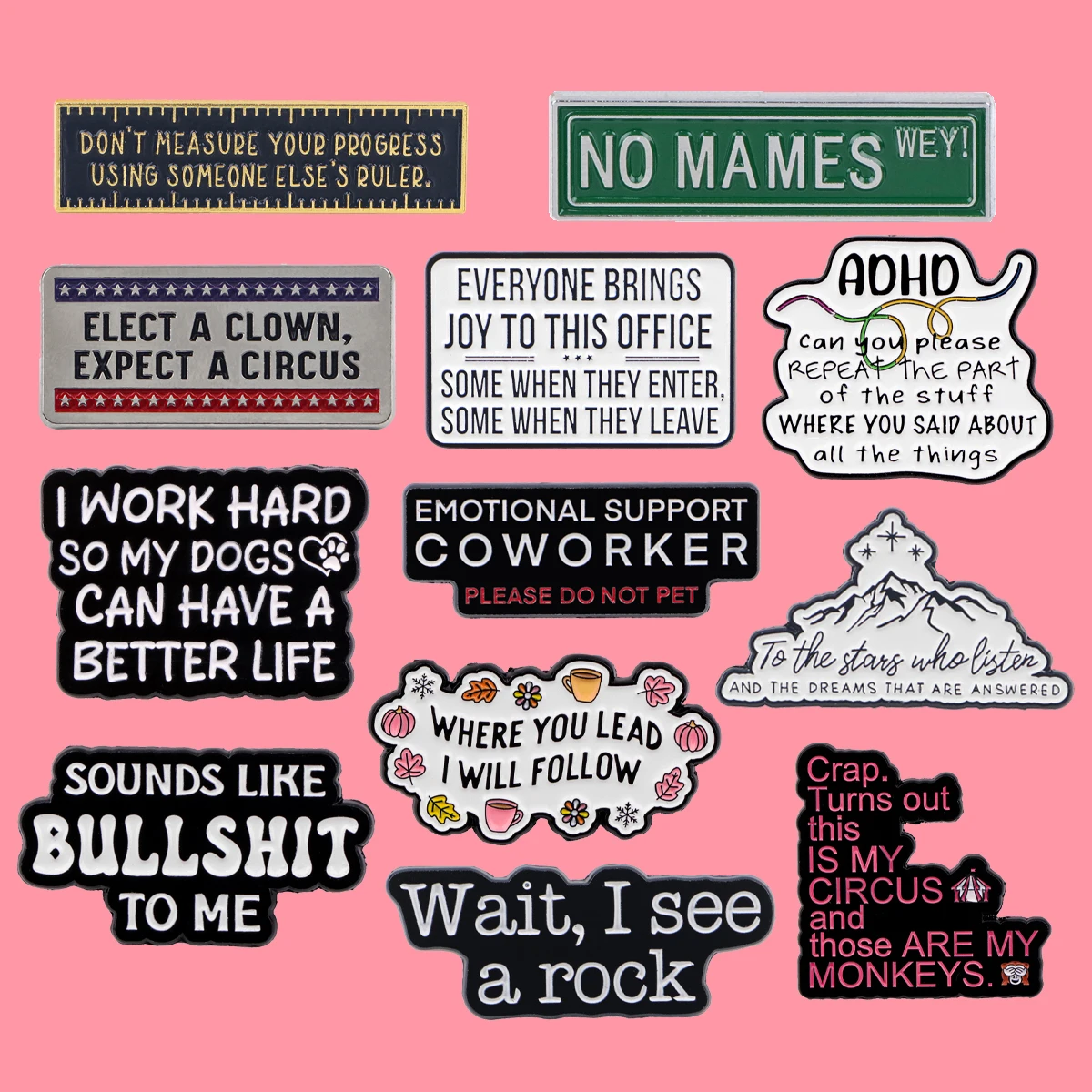 Funny Work Quotes Enamel Pin ADHD Brooch Pin Lapel Pins Badge on ...