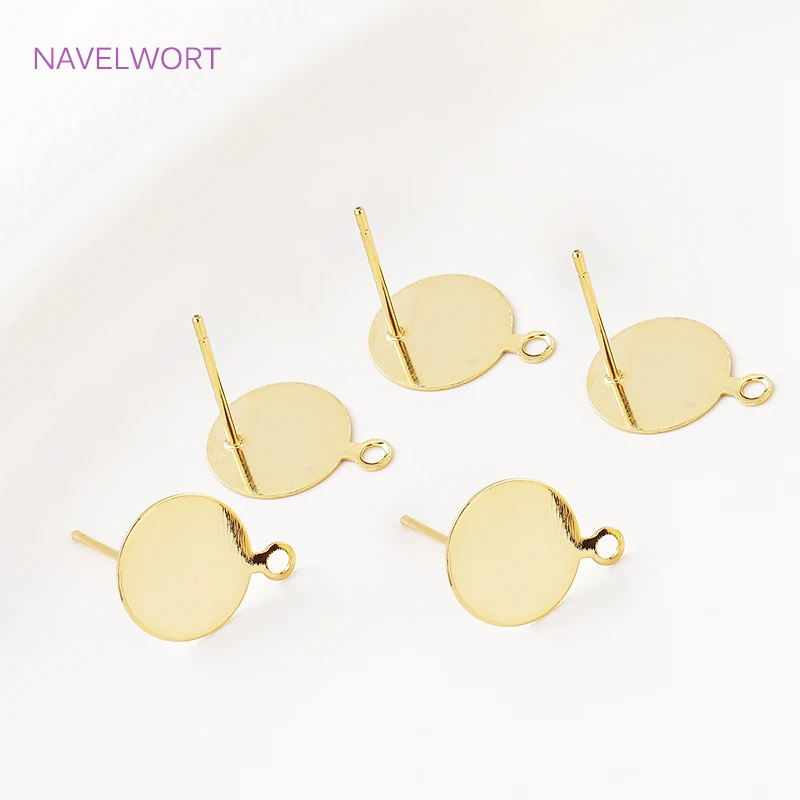 14K-Gold-Plated-Stud-Earring-Base-High-Quality-Brass-Metal-Post ...