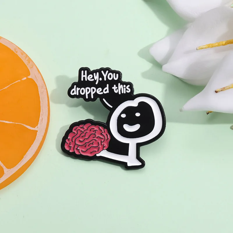Funny-Quote-Dropped-Brain-Metal-Lapel-Badges-Pin-Cartoon-Custom ...