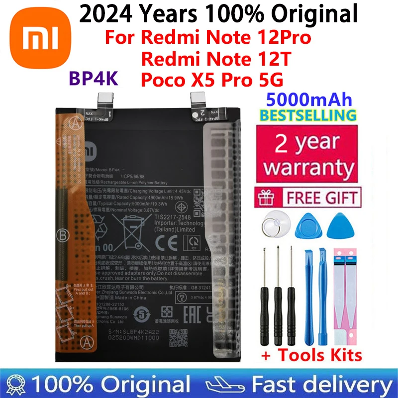 Replacement-Battery-BP4K-for-Xiaomi-Redmi-Note-12-Pro-100-Original-High ...