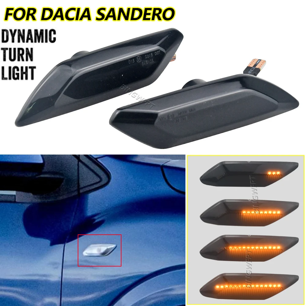 2 Pieces Flowing Side Repeater LED Side Marker Turn Signal Light ...