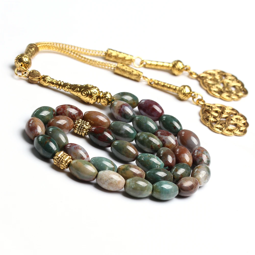Agate-Muslim-Prayer-beads-Ramadan-gifts-Tasbih-33-sibha-misbaha-Oval ...
