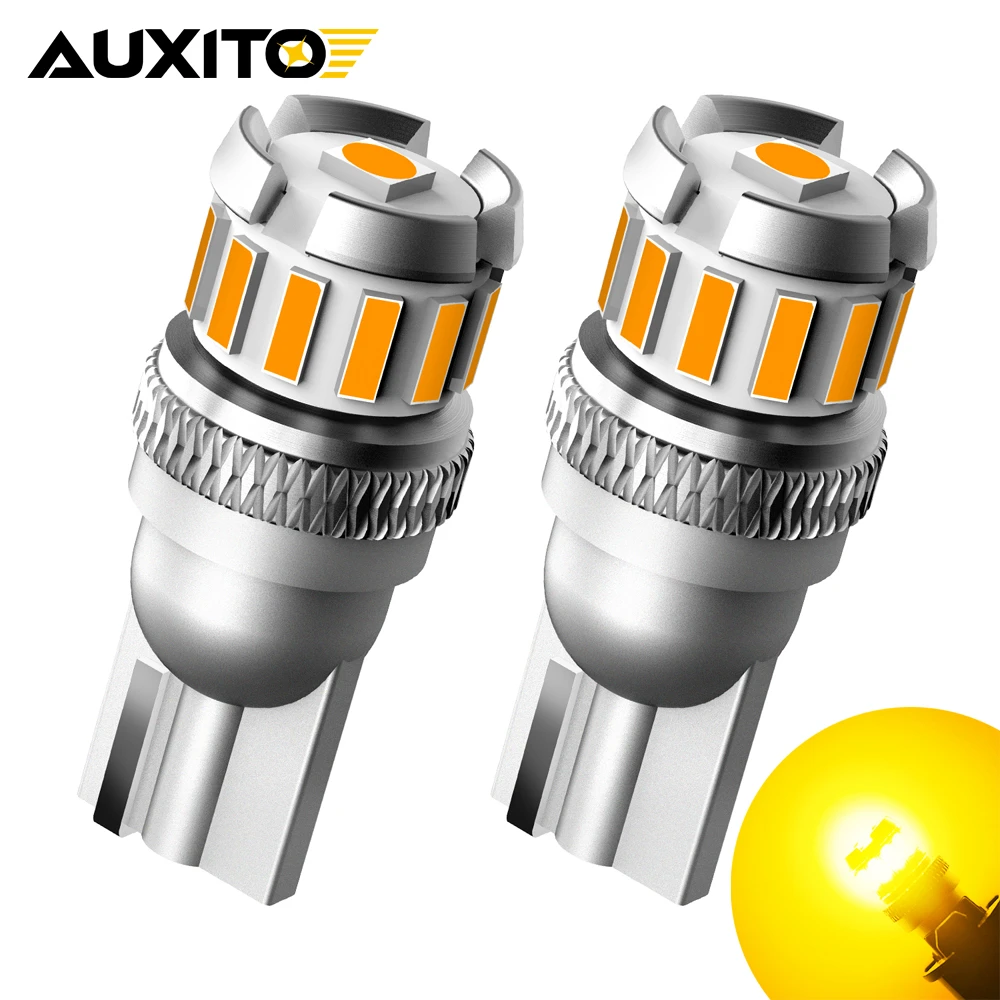 2Pcs T10 LED Bulb Yellow Amber W5W LED Signal Lamp Error Free for Car ...