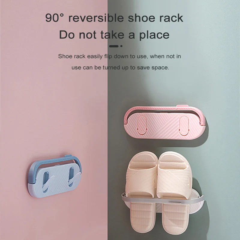 Multifunctional-Rack-Bathroom-Slippers-Rack-Free-Perforation-Wall-Drain ...