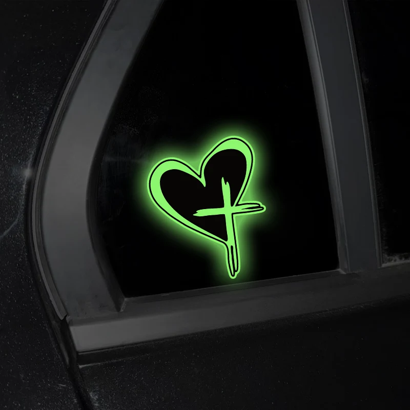 1PC Love Cross Motorcycle Glow Stickers Funny Motorbike Fuel Tank ...