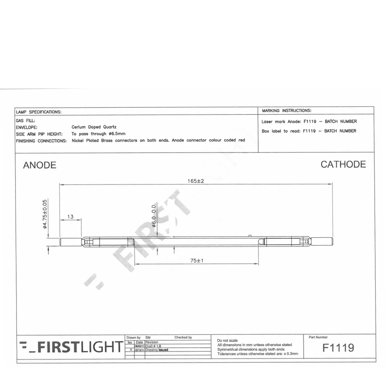 IPL xenon lamp UK Firstlight F1119 OD6mm*AL75mm*OL138*165mm equivalent ...