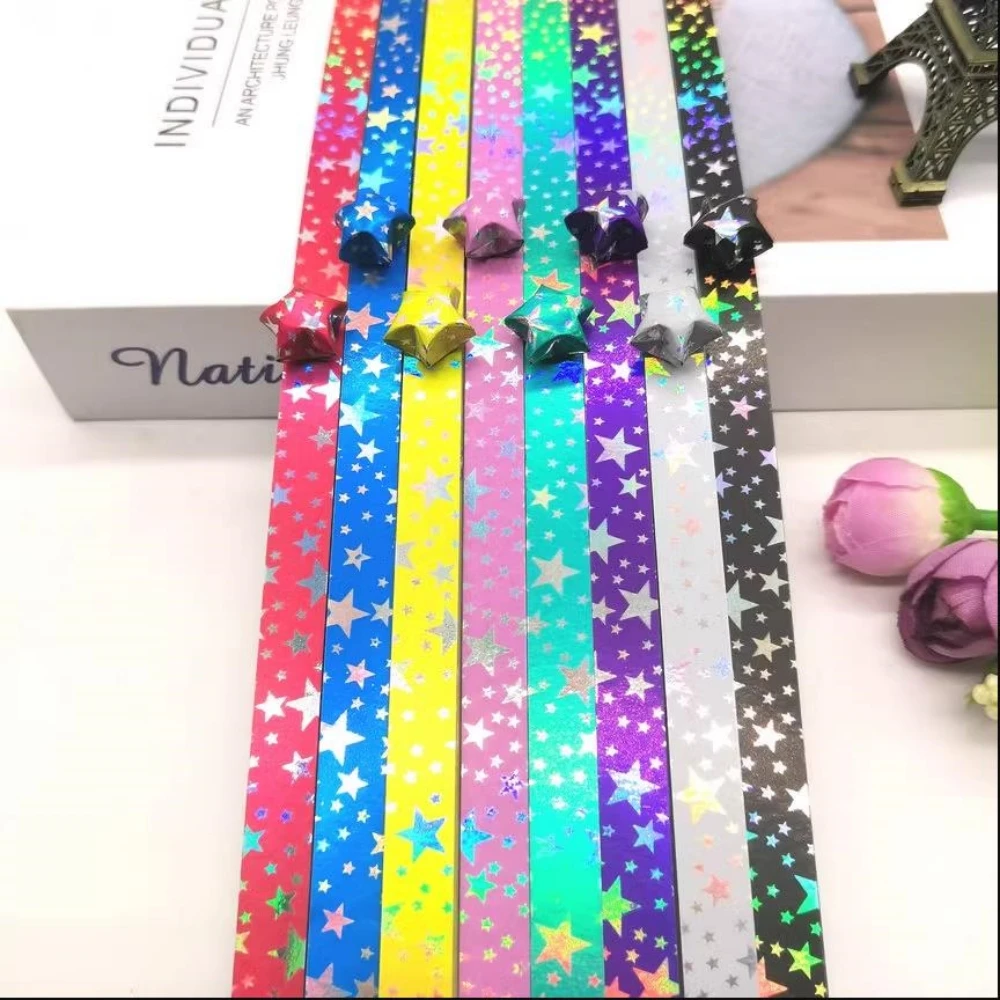 Star-paper-Laser-Glitter-Folding-five-pointed-origami-star-Lucky-star ...