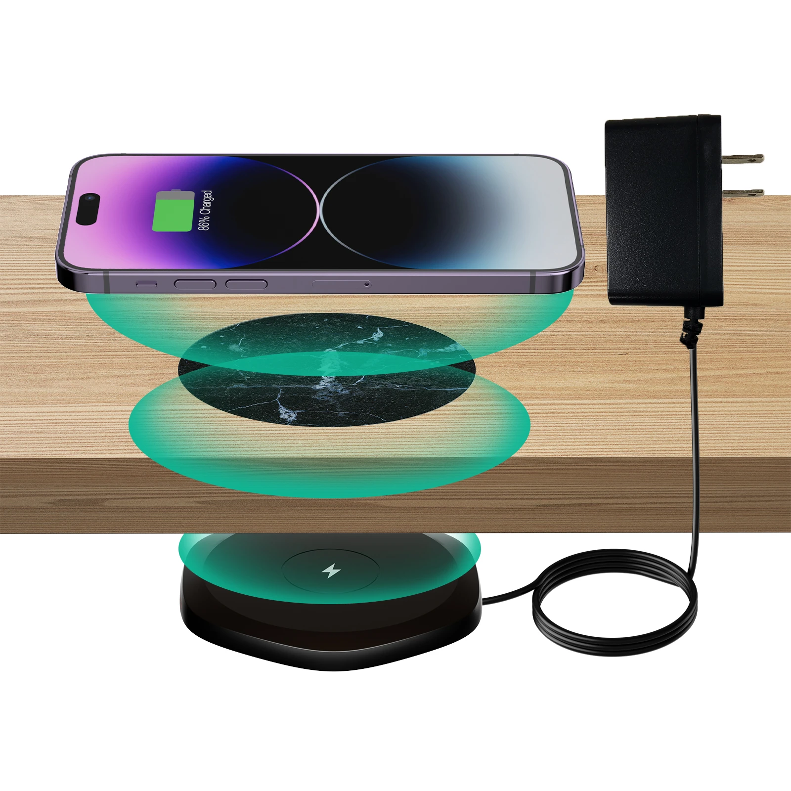 Kpon Invisible Wireless Charger 30mm Under Table Qi Charger Furniture ...