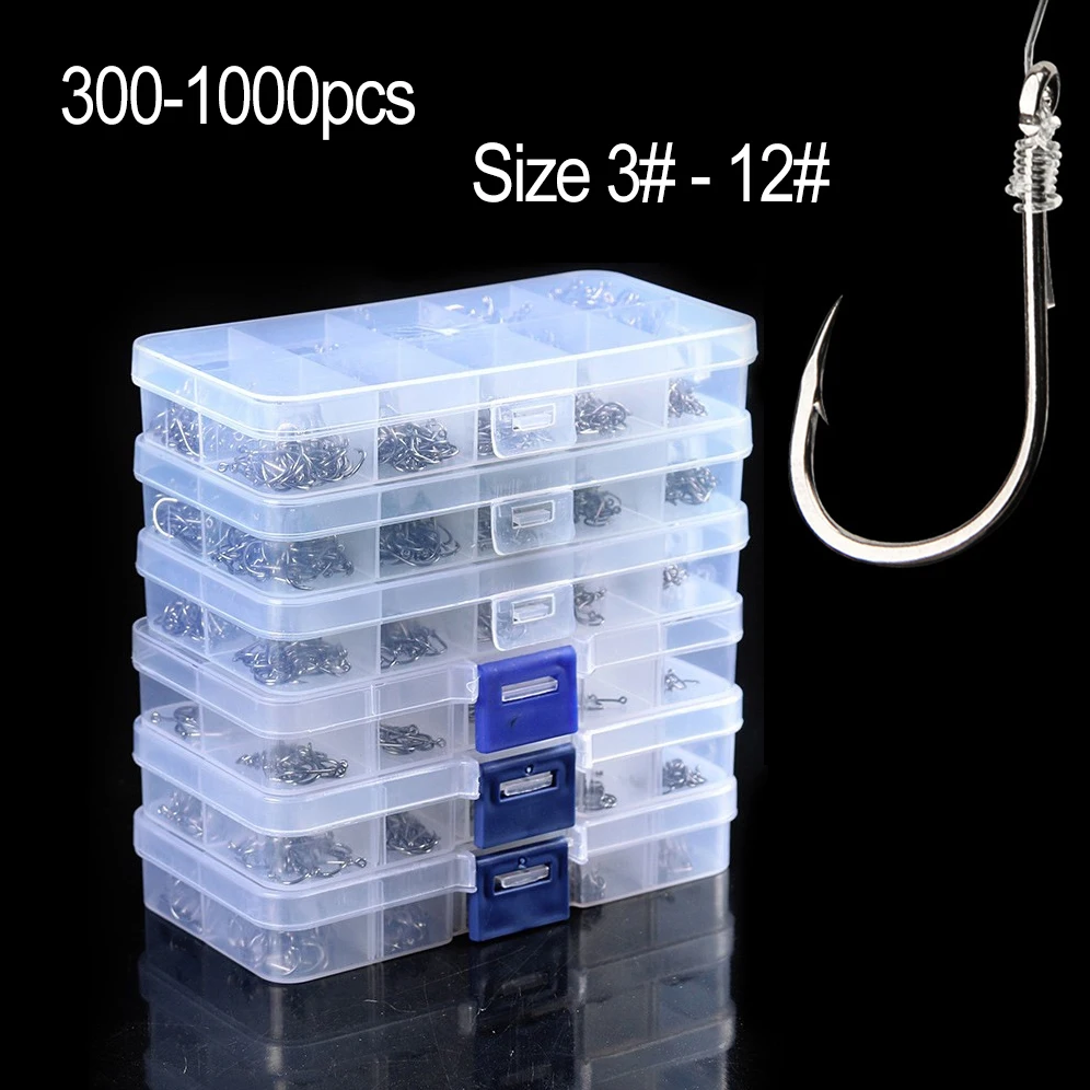 Fishing-Hooks-Set-3-12-Fishhooks-High-Carbon-Steel-Barbed-FishHooks-for ...