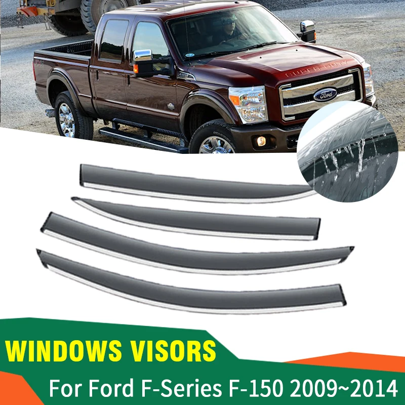 4-PCS-Car-Deflectors-For-Ford-F-Series-F-150-F150-Lobo-Raptor-P415-2009 ...