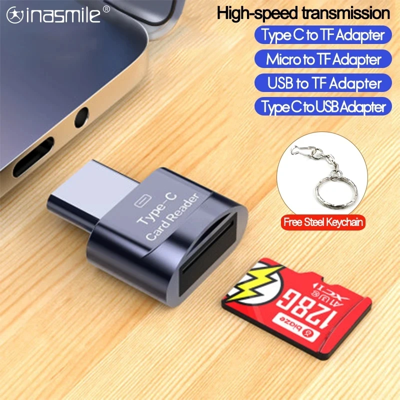 Type-C-To-TF-Adapter-OTG-Card-reader-For-Samsung-Huawei-Micro-USB-To ...