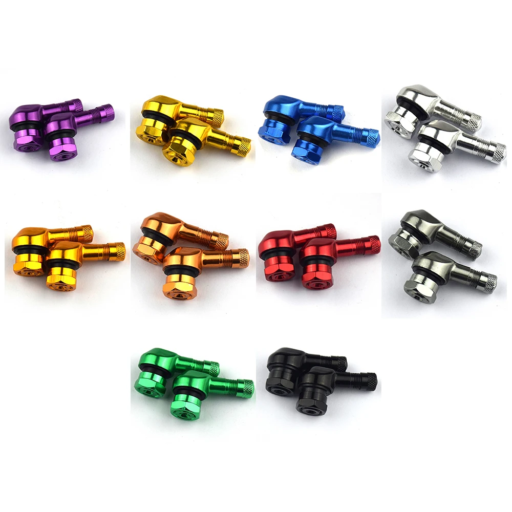 2Pcs Motorcycle Valve Stems CNC Aluminum 90 Degree Valve Stems Ncy Leak ...