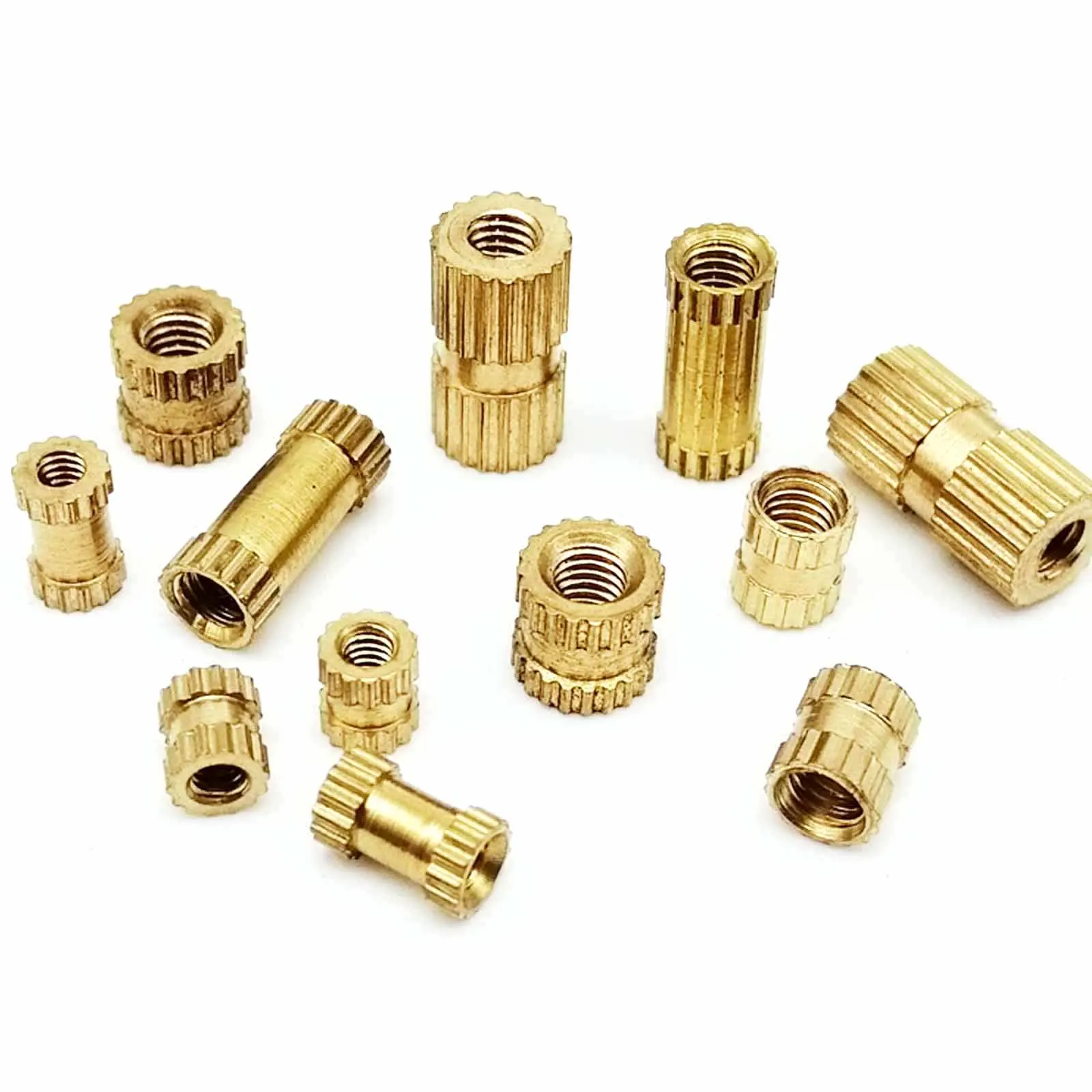 25-50pcs-M1-6-M2-M2-5-M3-M4-Solid-Brass-Thread-Injection-Molding-Knurl ...