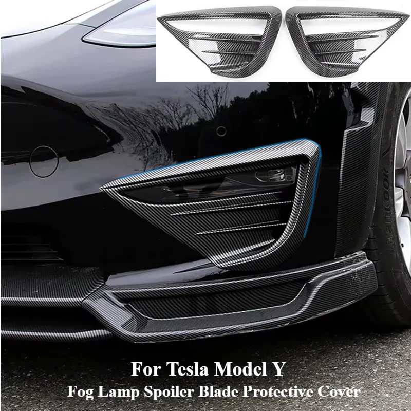 For Tesla Model Y 2024 Accessories ABS Black Carbon Fog Lamps Shade Car ...