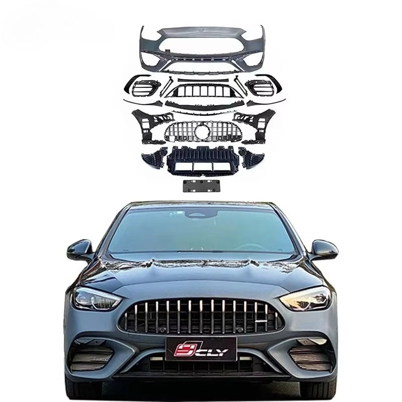 Car Bumper for C-class W206 Upgrade C63 Body Kit Front Bumper Grille ...