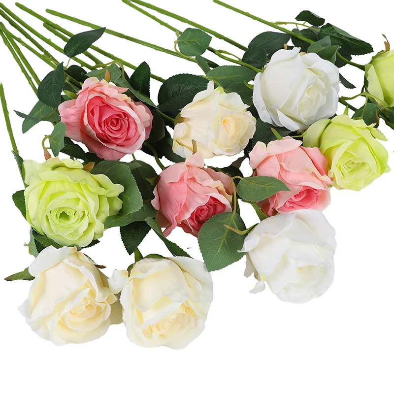 3pcs-Rose-Artificial-Flower-20-08-Realistic-Single-Stem-Fake-Silk-Rose ...