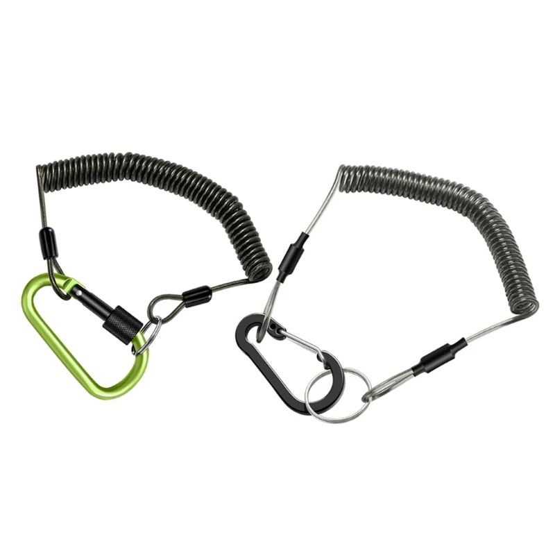 Retractable-Coiled-Tethers-with-Carabiner-Fishing-Safety-Lanyards ...