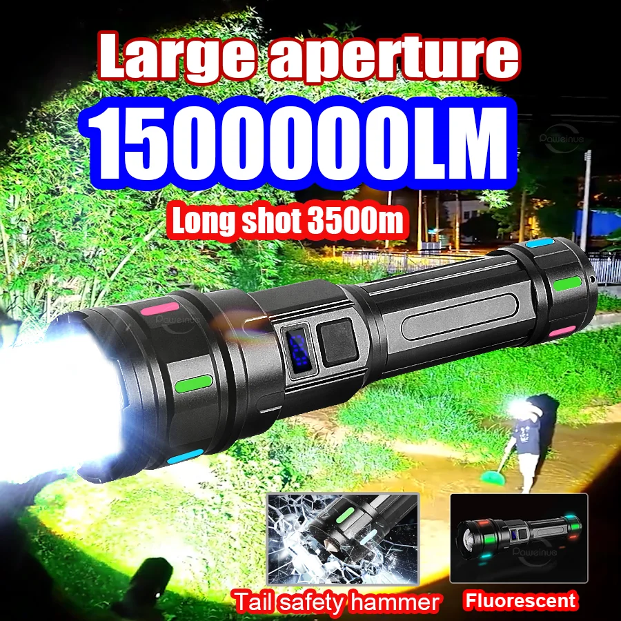 Most-Powerful-Led-Flashlight-Rechargeable-600W-LED-Flashlights-1500000LM-High-Power-Zoom-Torch ...