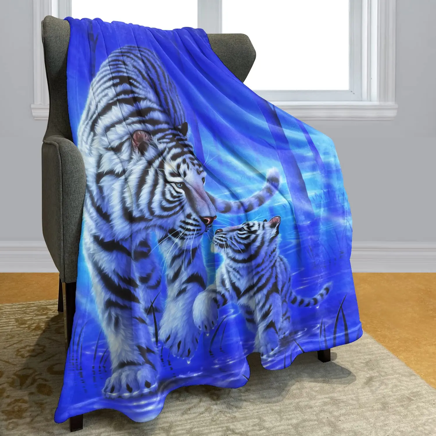 White-Tiger-Throw-Blanket-Soft-Cozy-Warm-Flannel-Siberian-Under-The ...