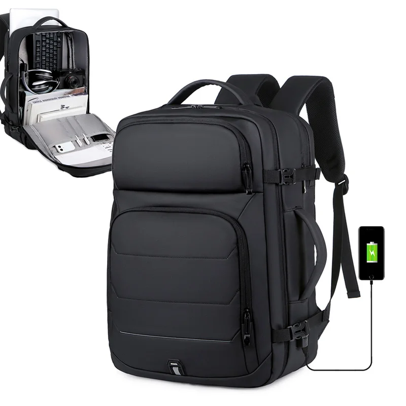 Large-40L-Expandable-Backpack-USB-Charging-Business-Backpacks-17-inch ...