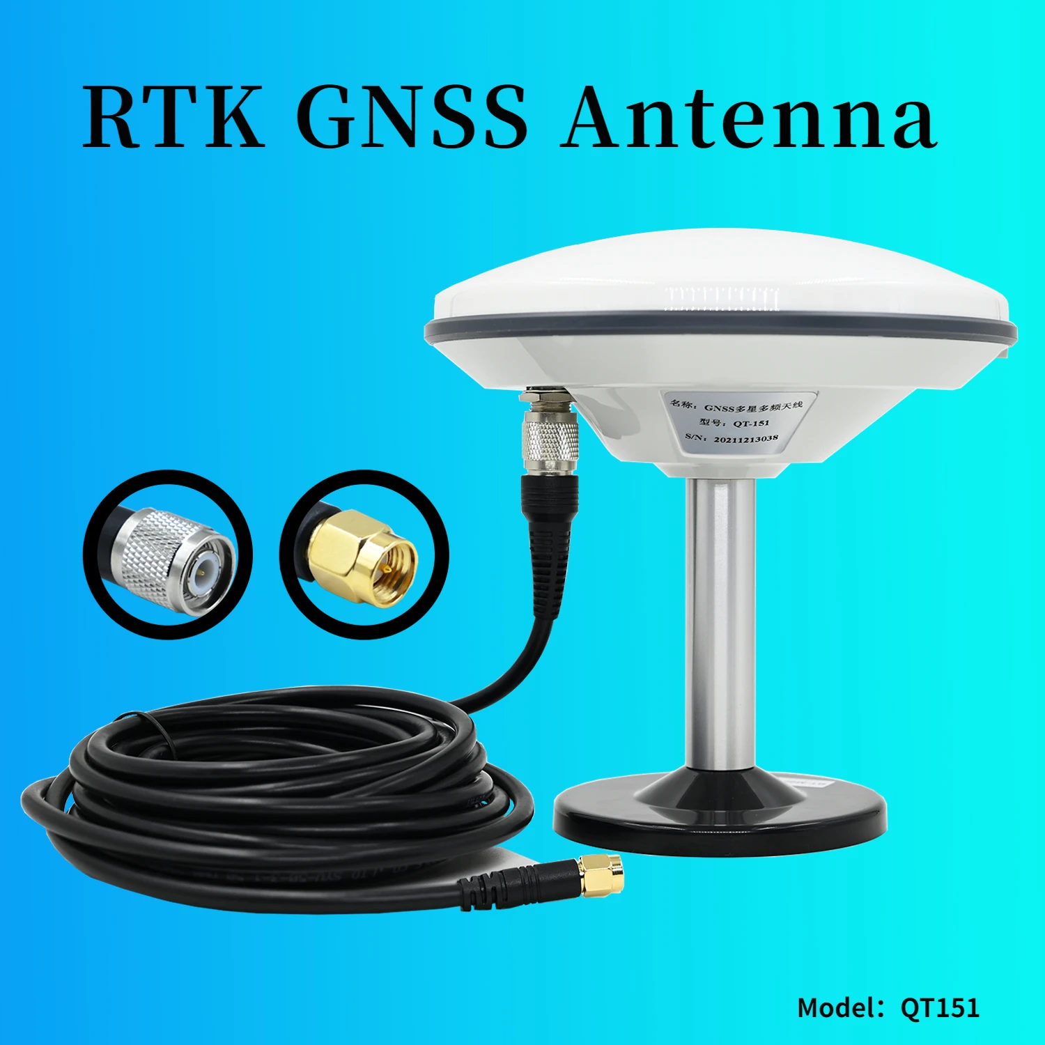 Antena De Alta Precisão Da Antena L1 L2 Gnss De Quescan Qt-151 Rtk Rover Da Base Cors Zed F9p ...