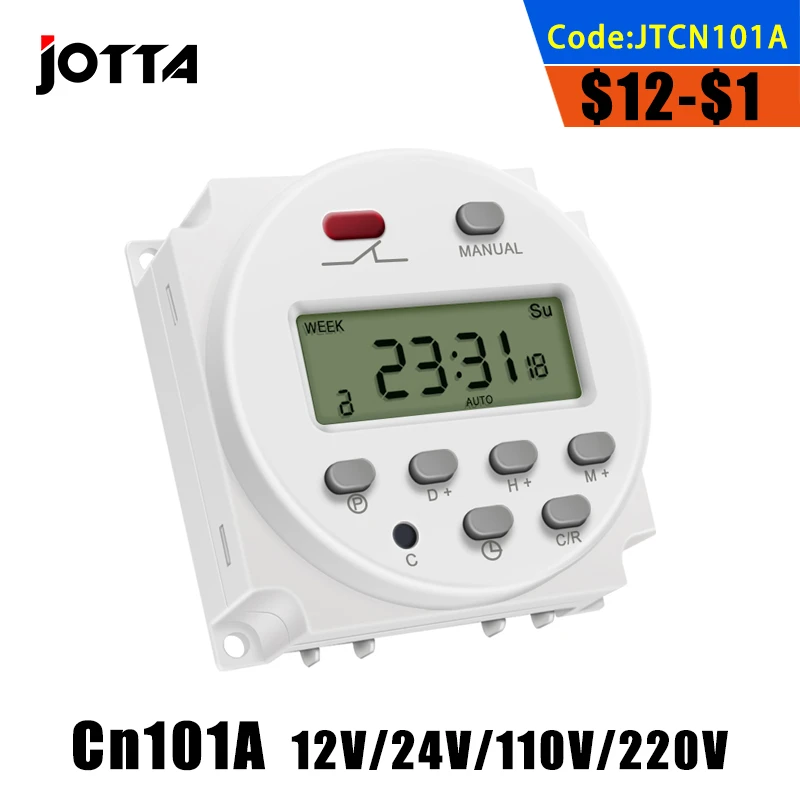 Cn101a Lcd Time Switch 12v 24v 110v 220v Time Relay Street Lamp Billboard Power Supply Timer ...