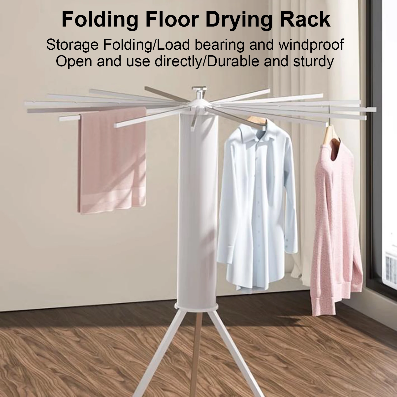 Folding-Clothes-Drying-Rack-Installation-Free-Floor-Balcony-Folding ...