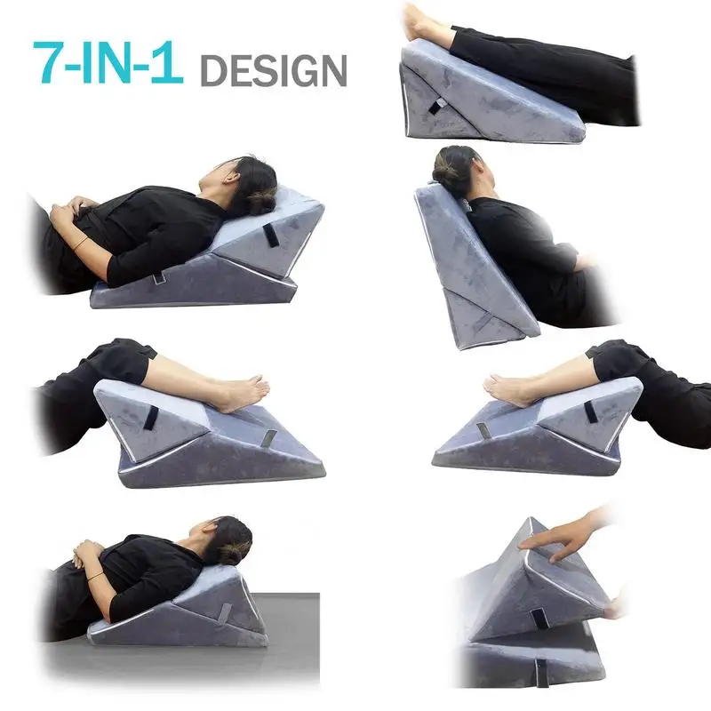 Triangle-Pillow-Memory-Foam-Wedge-Pillow-Adjustable-Sleeping-Incline ...