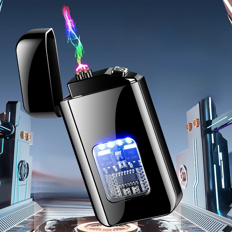 Double-Arc-Lighter-Creative-See-Through-Chip-Windproof-Pulse-Plasma ...