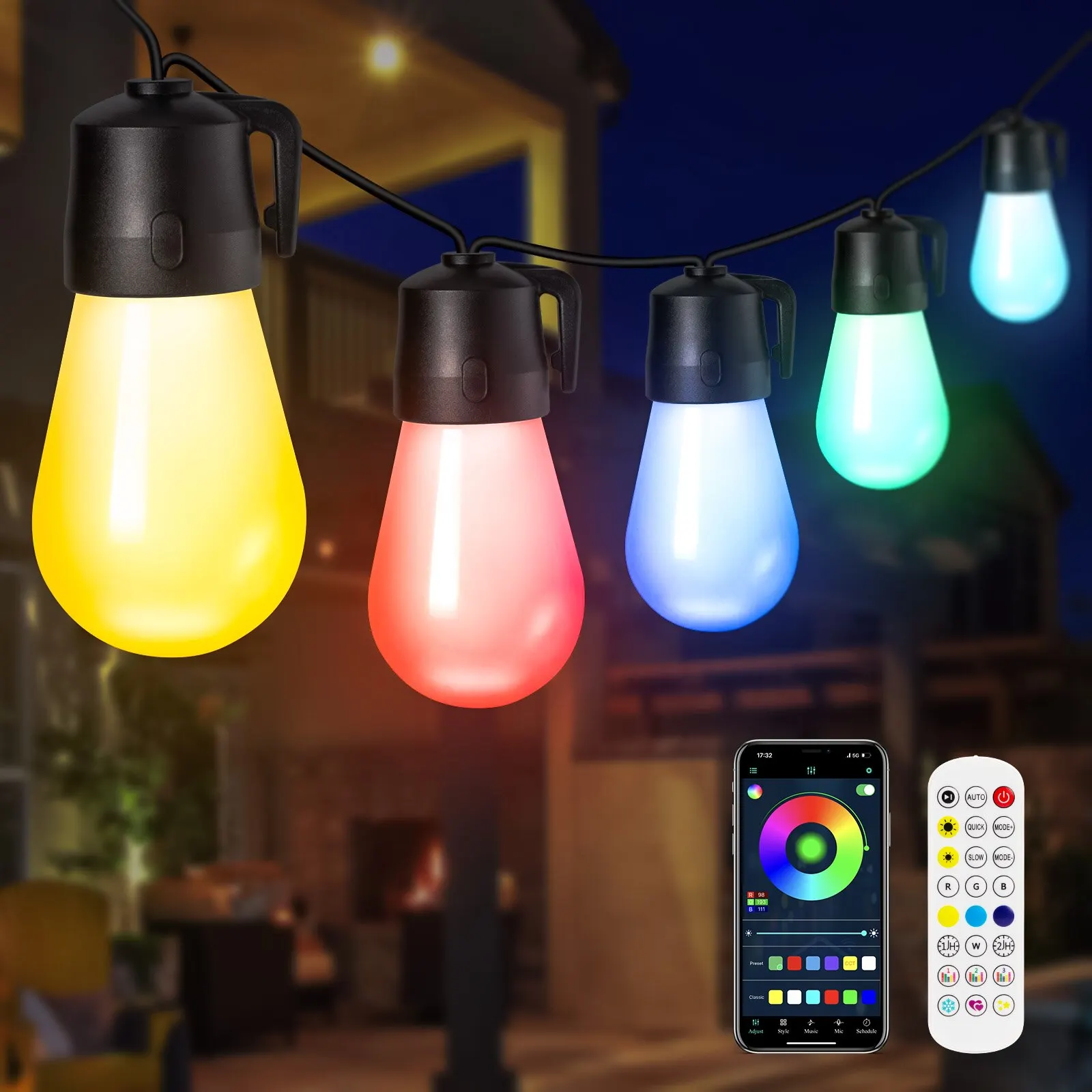 Luzes-LED-inteligentes-String-para-Garden-Party-Decor-App-Control-RGBW ...
