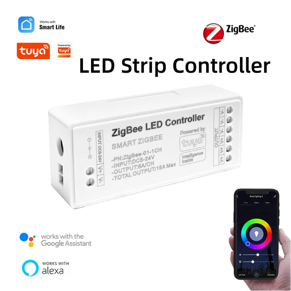 Tuya Zigbee Rgb Controller 15a 12v 180w Smart Life Gateway Hub Alexa ...