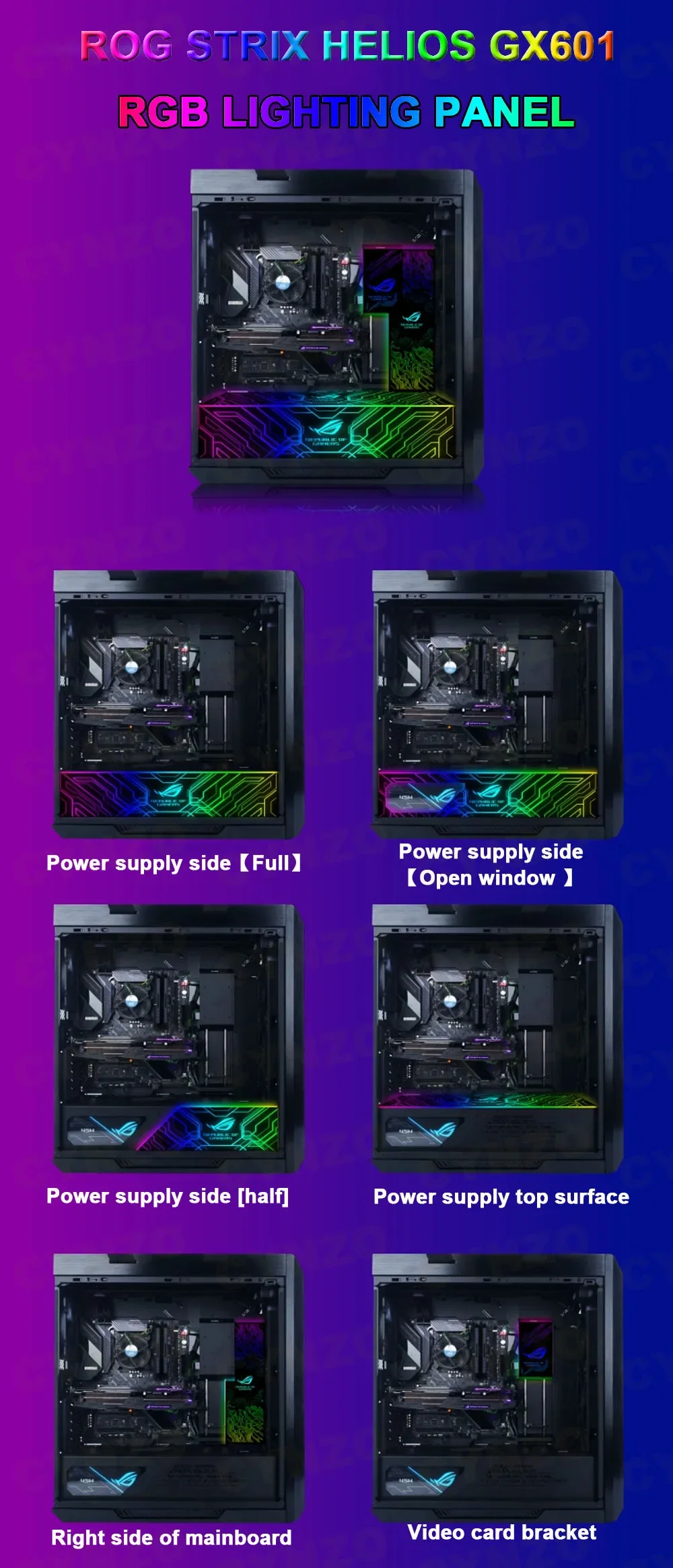 Панель освещения MOD ARGB для корпуса Asus ROG GX601, DIY Strix Helios ...