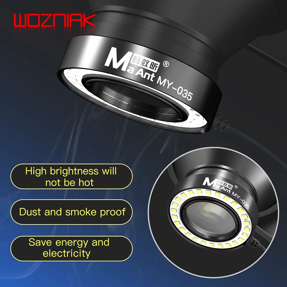 Maant-MY-035-LED-Microscope-Aluminium-Alloy-Ring-Lamp-45mm-26LED ...