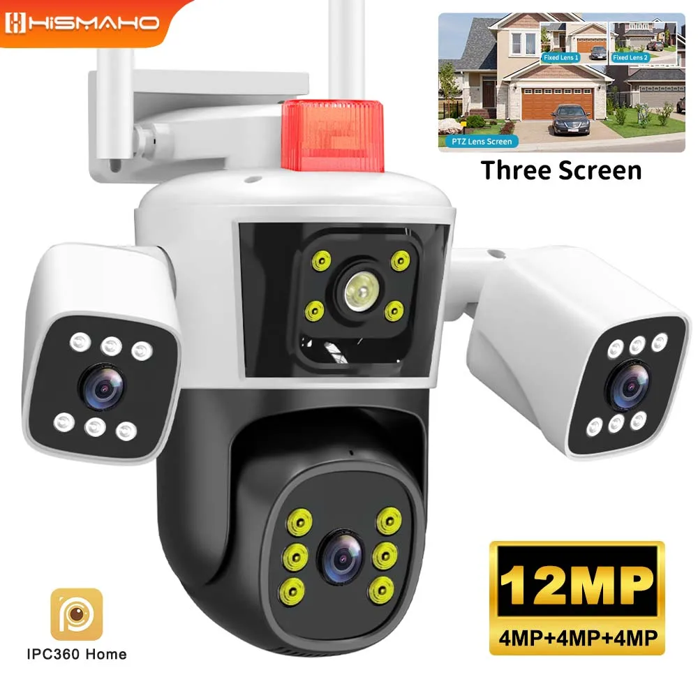 12MP-6K-Security-Protection-IP-Camera-WiFi-Wireless-Outdoor-Three-Lens ...