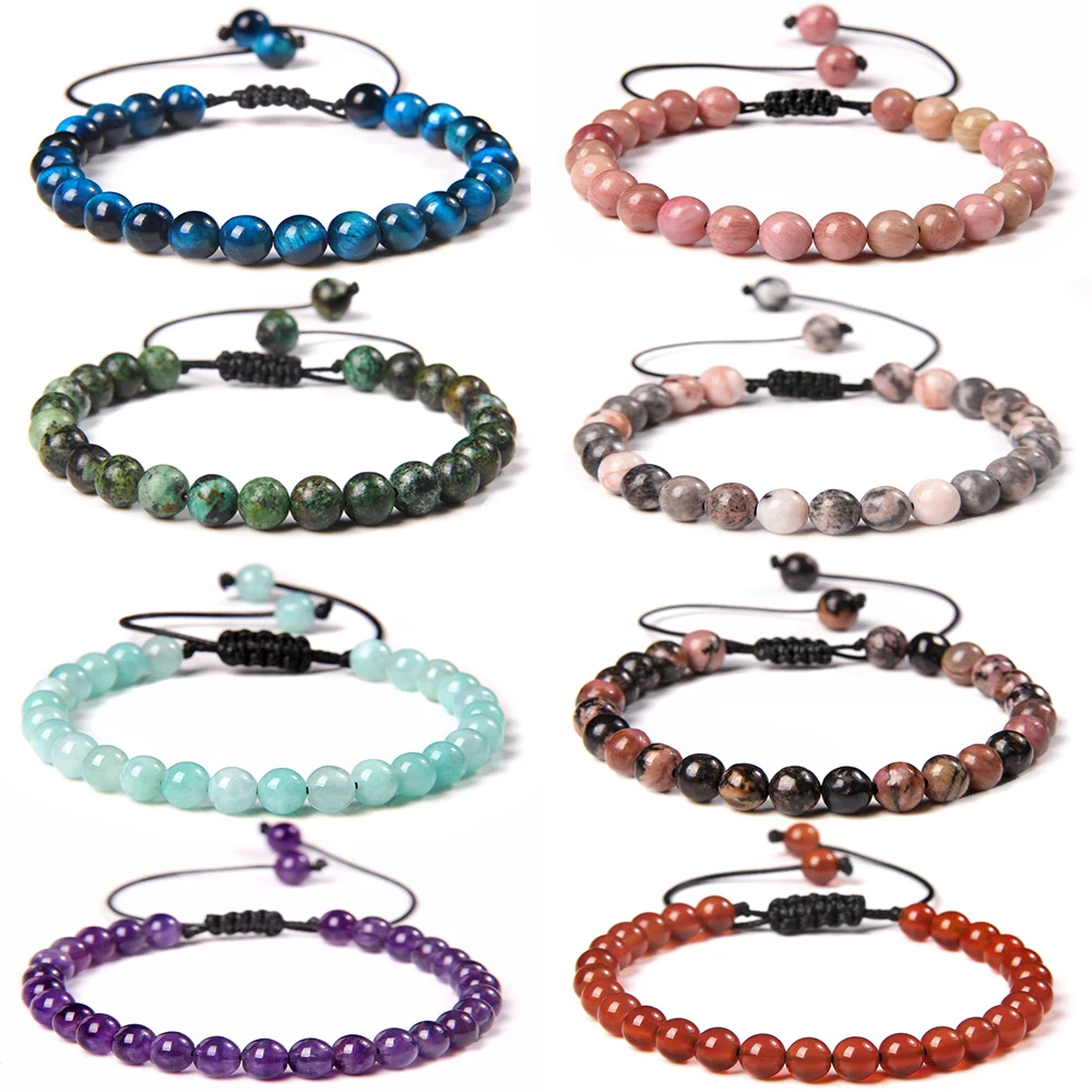 6MM-Natural-Mineral-Stone-Bracelets-For-Women-Men-Healing-Crystal ...