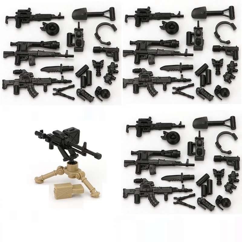 Locking Ww2 Military Swat Weapon Building Blocks Guns Pack City ...