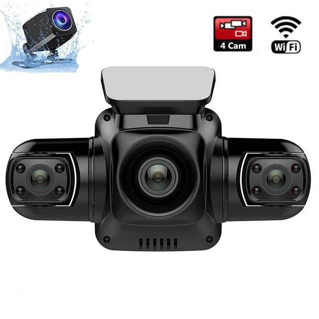 4 Channel Dash Cam Car Front Inner Rear HD 4*1080P Dashboard Video ...