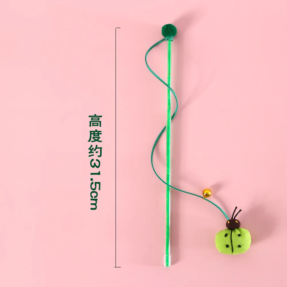 GRELOT CLOCHE,red--Bâton de chat en tissu, dessin animé, boule de ...