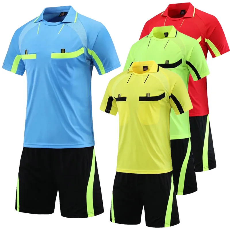 Men-s-Soccer-Referee-Uniform-Short-Sleeve-Pro-Referee-Soccer-Jersey-Includes-Referee-Jersey-and ...