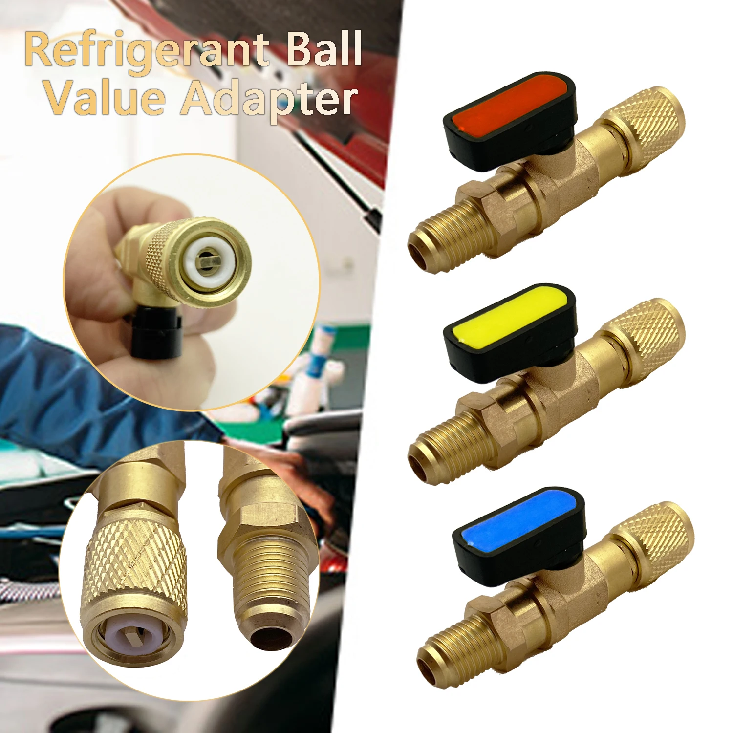 Refrigerant-Ball-Valve-Adapter-1-4-SAE-for-R22-R12-Air-Conditioner-HVAC ...
