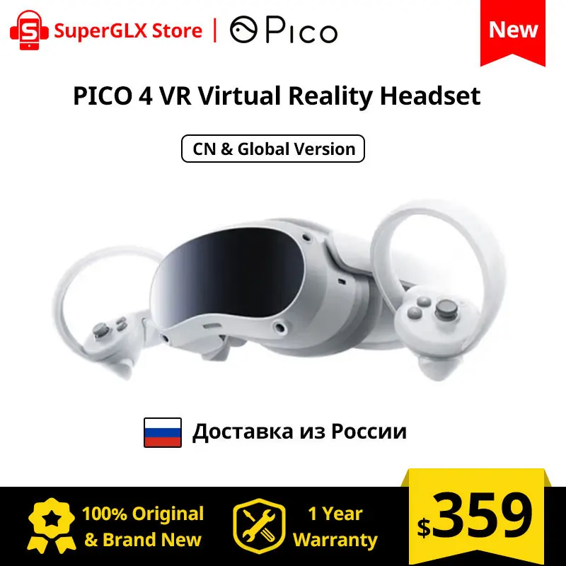 100% Original Pico 4 VR Headset All-In-One Virtual Reality Headset Pico4 3D VR Glasses 4K ...