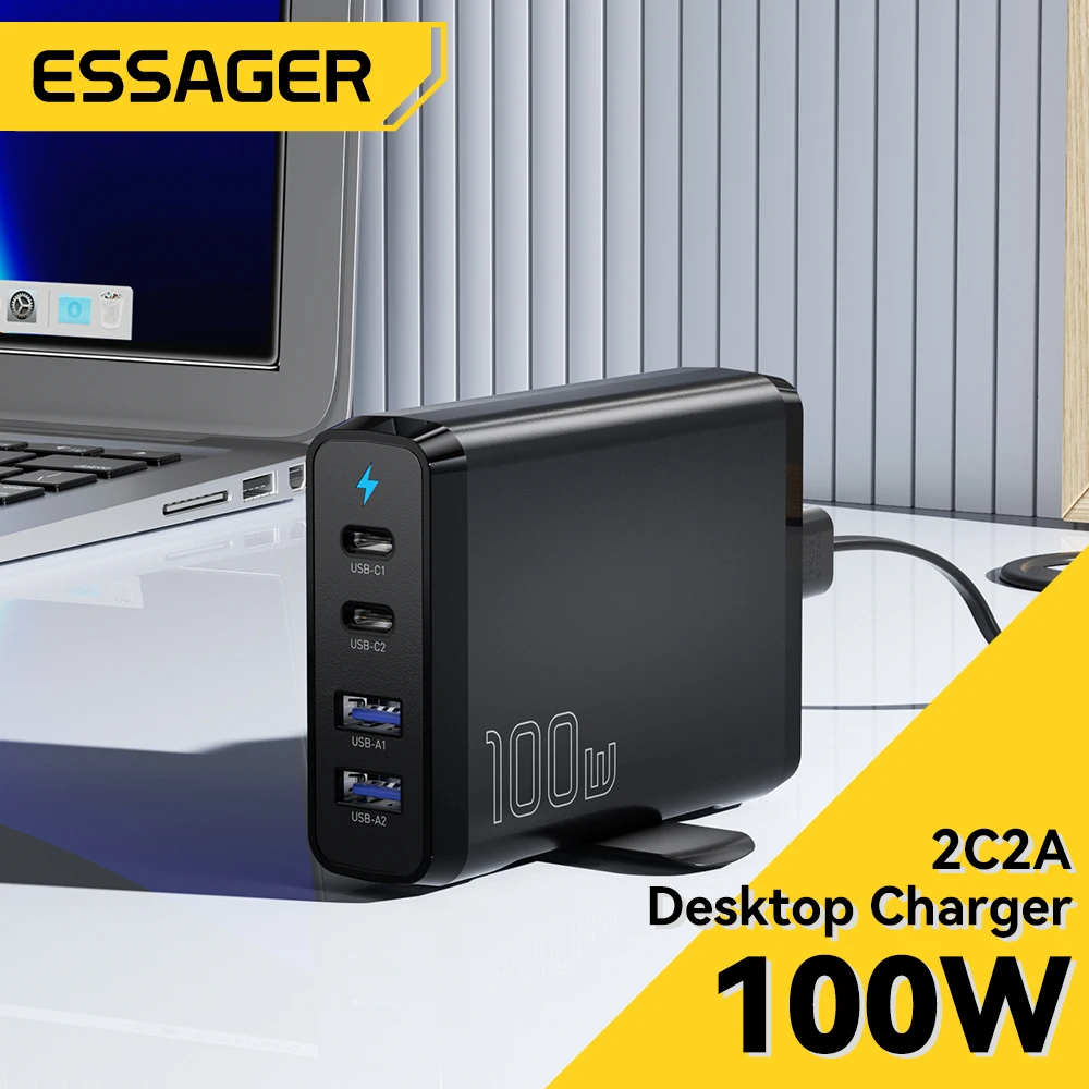 Essager-100W-Desktop-Charger-GaN-USB-C-PD-Fast-Charging-Station-QC-4-0 ...