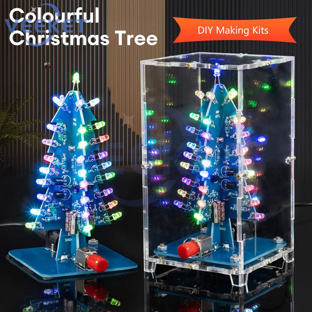 Albero-di-natale-kit-fai-da-te-RGB-LED-albero-lampeggiante-kit-fai-da ...