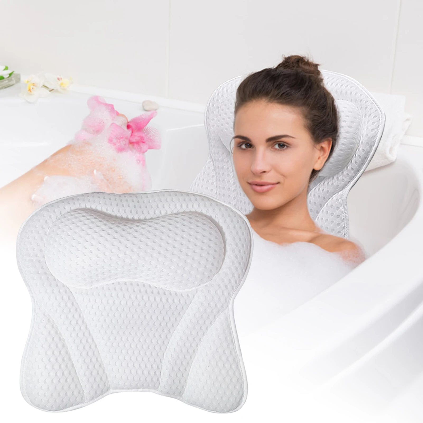 New-Bath-Pillows-For-Head-And-Neck-Comfortable-4D-Air-Mesh-Technology ...