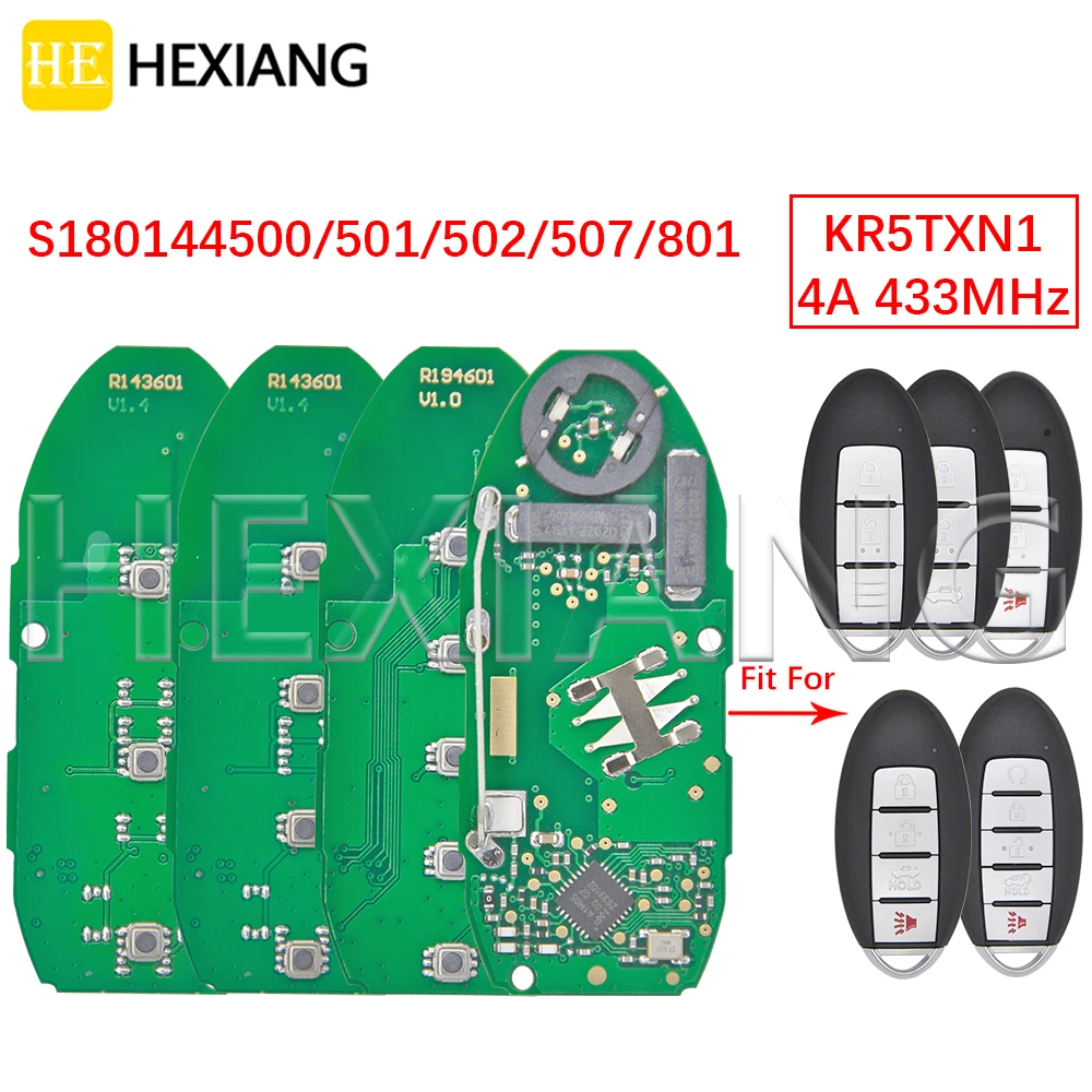 HE-4A-Chip-433MHz-Keyless-Go-Car-Key-PCB-Board-KR5TXN1-S180144500-501 ...