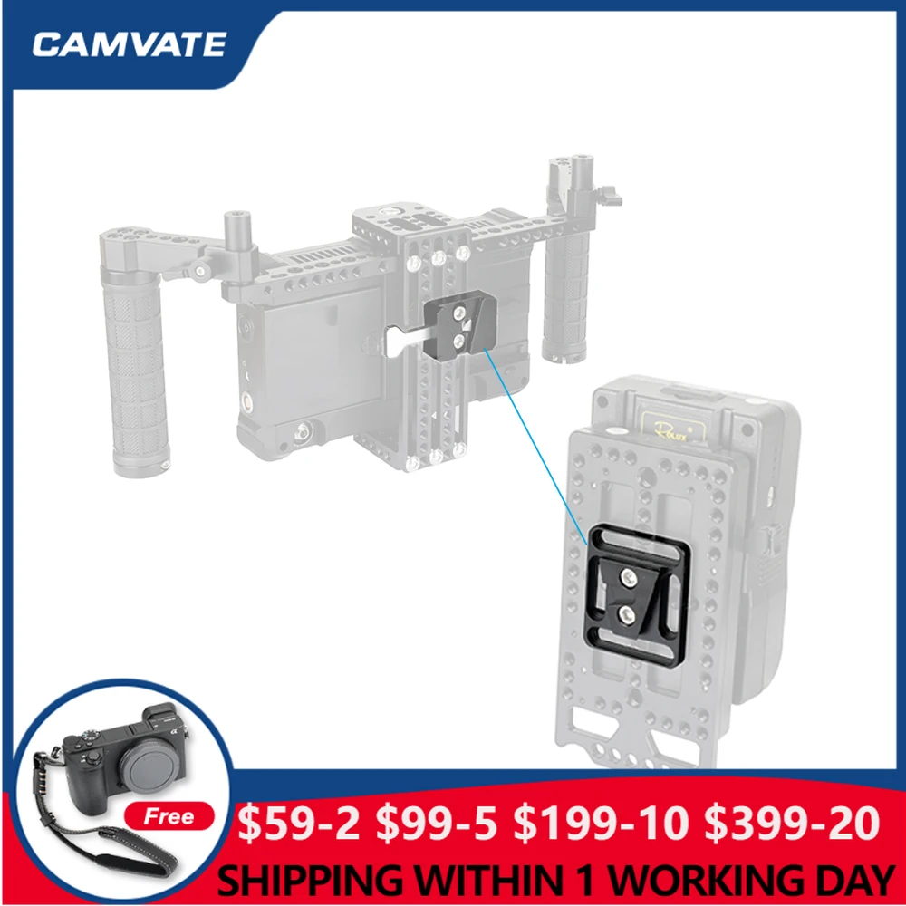 Camvate Quick Release Male V-lock Wedge Mount With Base Plate &1/4"-20 ...