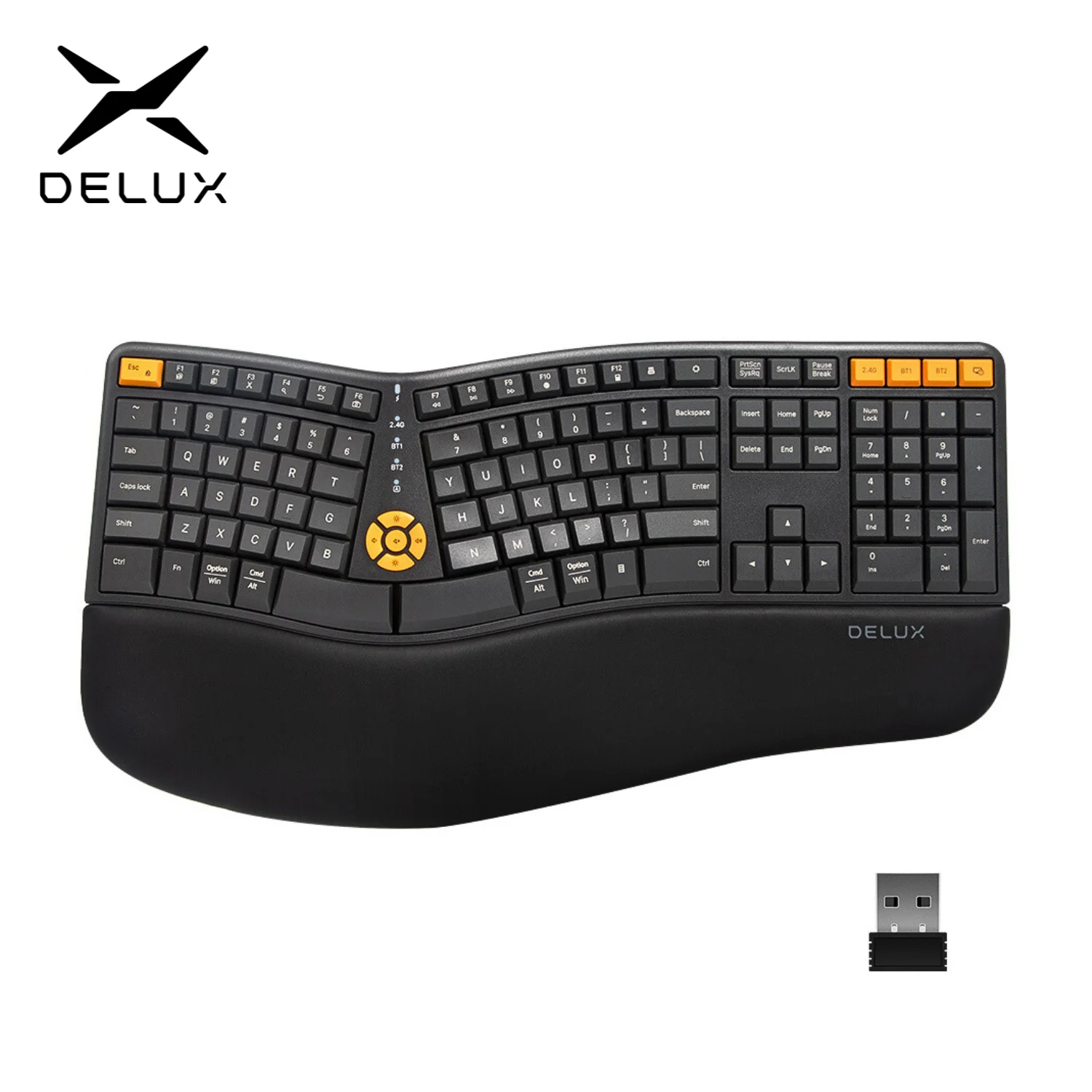 DELUX-GM905DB-Bluetooth-Split-Keyboard-2-4G-Wireless-Ergonomic-Keyboard ...