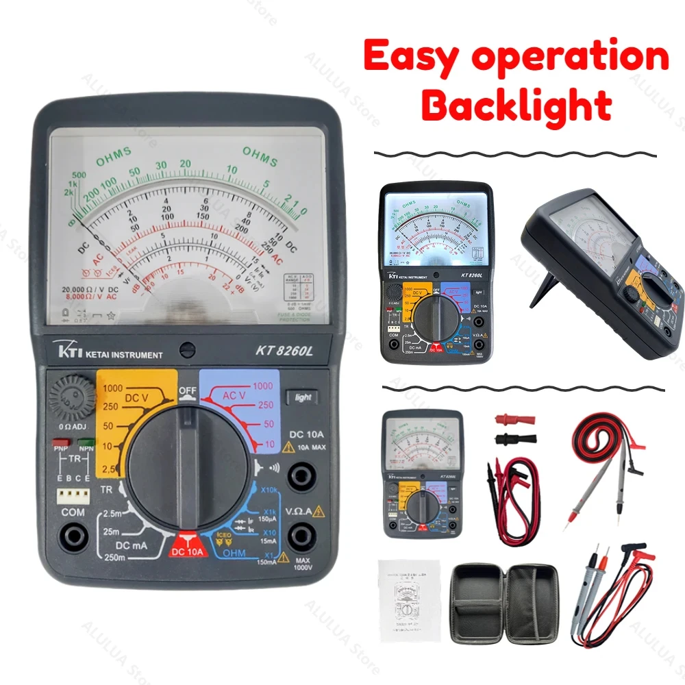 KTI-Backlight-Pointer-Multi-Meter-AC-DC-Voltage-1000V-Analog-Multimeter ...